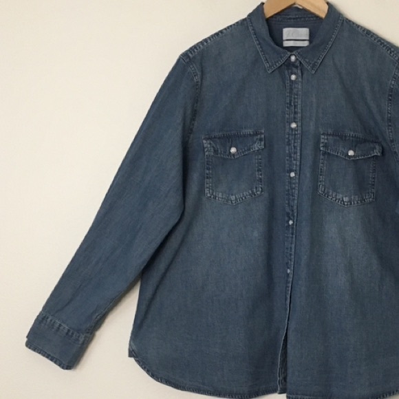 J. Crew | Tops | J Crew Blue Chambray Denim Shirt | Poshmark
